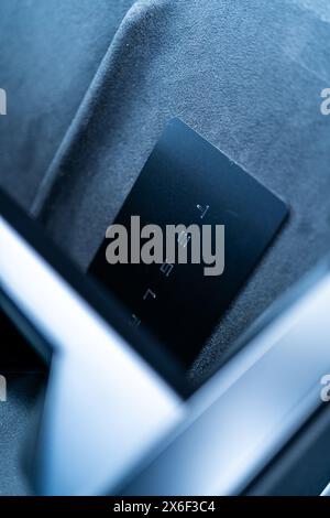 Close-Up of Tesla Cybertruck Key Card in Holder Stock Photo - Alamy