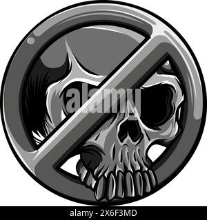 monochrome No Skull Sign on White Background Stock Vector Image & Art ...