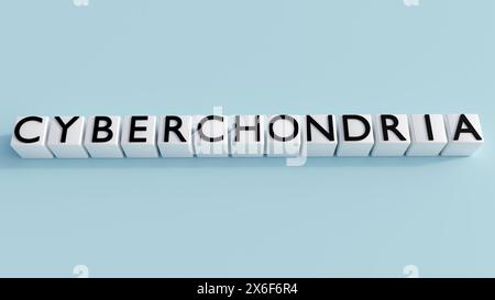 3d rendering of Cyberchondria or compucondria, is worrying about having ...