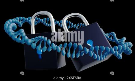 3d rendering of plasmid circular DNA and padlocks Stock Photo - Alamy