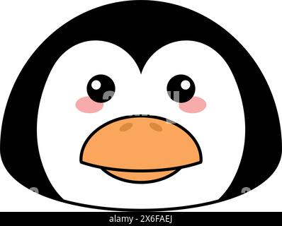 Vector emoticon illustration cartoon of a penguin's head with an angry ...