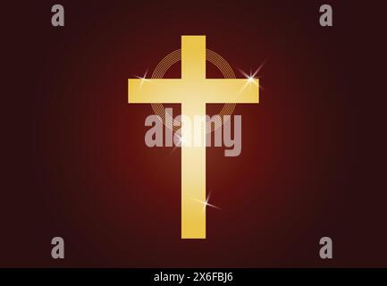 elegant and holy christian cross with rings isolated vector ...
