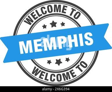 Welcome to Memphis stamp. Memphis round sign isolated on white ...