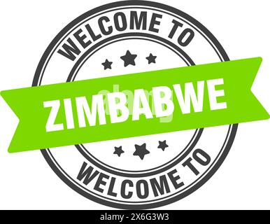 Zimbabwe sign. welcome to Zimbabwe green sticker Stock Vector Image ...