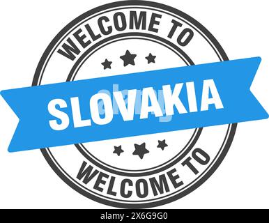 Slovakia blue stamp isolated on white background Stock Vector Image ...