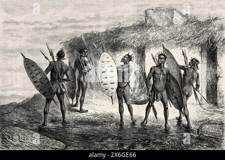 Native African indigenous warriors of the Hehe tribe, Iringa Region ...