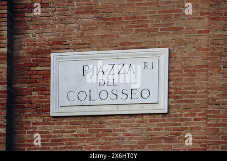 Piazza Del Colosseo (translation: Square of Colosseum) in Rome Stock ...