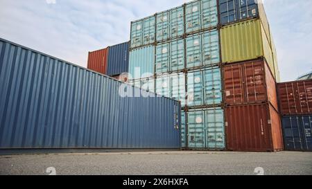 Low Angle Shot of an Industrial Terminal Location in a Shipyard ...