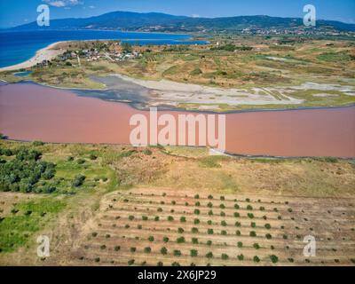 Strymonas river estuaries from above, in North Greece Stock Photo - Alamy