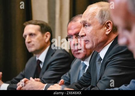 SOCHI, RUSSIA - MAY 14, 2019: US Secretary of State Mike Pompeo during ...