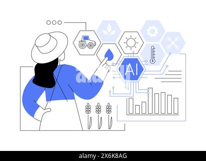 AI-Backed Agri-Tech Development abstract concept vector illustration ...