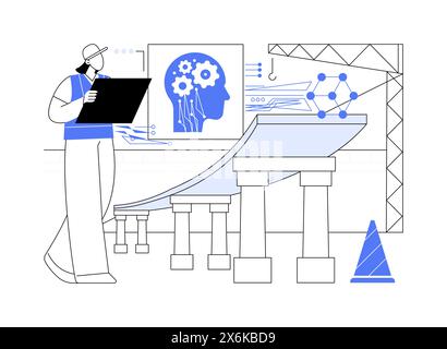 AI-Enhanced Structural Integrity abstract concept vector illustration ...