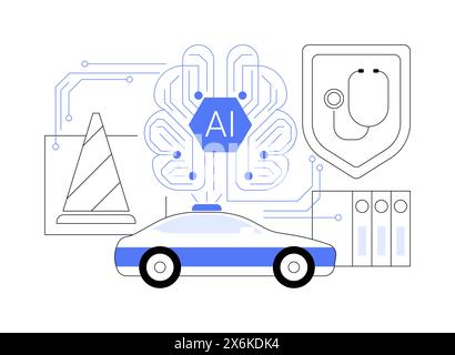 AI-Backed Public Safety abstract concept vector illustration Stock ...