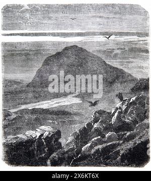 Engraving of Mount Tabor in Israel where the Battle of Mount Tabor took ...