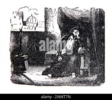 Wood Engraving of the Weeping Prophet Jeremiah Drawn from the ...