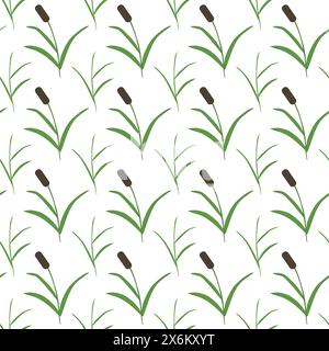 Swamp reeds, simple grass. Seamless pattern. Vector illustration Stock ...