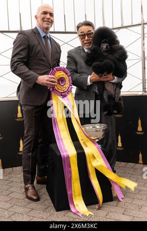President of the Westminster Kennel Club Donald Sturz shows Fiona, his ...
