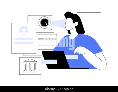 Biometric identification isolated cartoon vector illustrations Stock ...