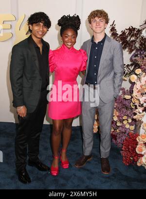 (L-R) Actors Aryan Simhadri, Leah Jeffries and Walker Scobell attend ...
