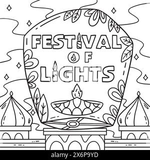 Diwali Lantern Coloring Page for Kids Stock Vector Image & Art - Alamy