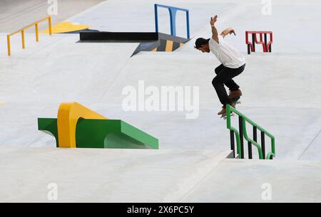 Micky Papa of Canada competes during the Skate Street World ...