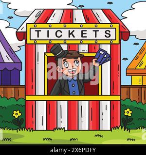 Circus Ticket Booth Cartoon Colored Clipart Stock Vector Image & Art ...