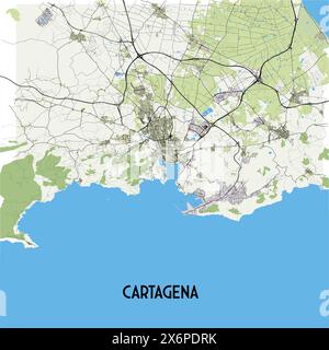 Vector city map of Cartagena, Spain Stock Vector Image & Art - Alamy