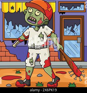 Zombie Holding a Baseball Bat Cartoon Clipart Stock Vector Image & Art ...