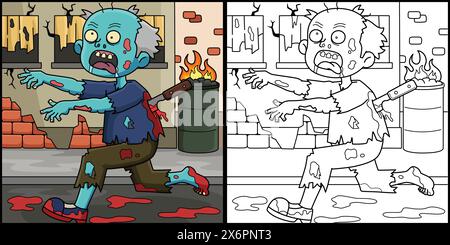 Running Zombie Cartoon Colored Clipart Stock Vector Image & Art - Alamy