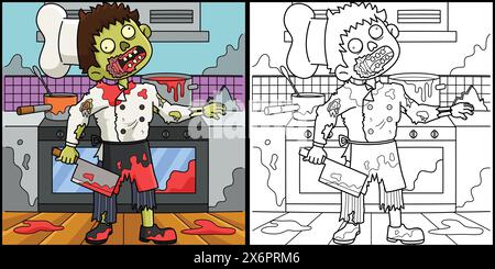 Zombie Chef Cartoon Colored Clipart Illustration Stock Vector Image ...
