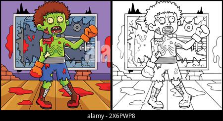 Zombie Boxer Cartoon Colored Clipart Illustration Stock Vector Image ...