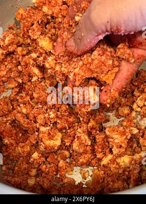 The process of making seitan- plant based meat alternative Stock Photo ...
