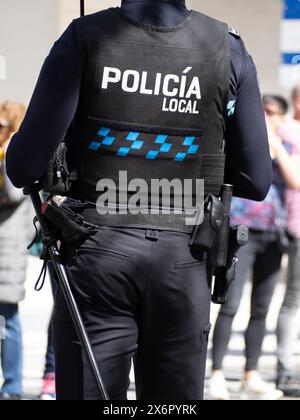 Formation of Spanish police squads with the emblem of the "Local Police ...
