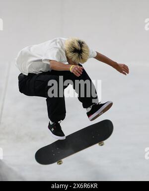 Kairi Netsuke of Japan competes in the semi-finals of the men's street ...