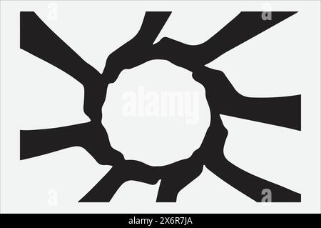 Multiracial human hands make circle. Cultural equity, diversity ...