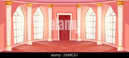 Cartoon banquet hall interior design. Vector illustration of large ...