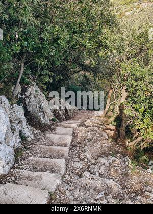 The scenic Nietzsche Trail in Eze sur Mer on the French Riviera Stock ...