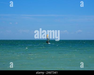 Man windsurfing in the Straits of Florida, Key West, Florida, USA ...