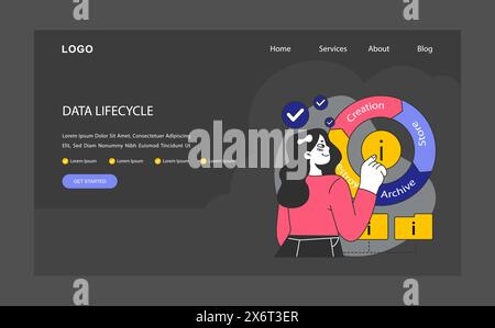 Data lifecycle. Professional tracing stages from creation to archival ...