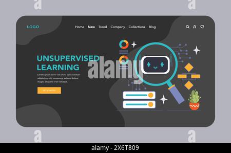 Unsupervised Learning concept. Exploring patterns and structures in ...