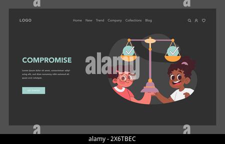 Compromise concept. Two kids learning the value of negotiation and ...