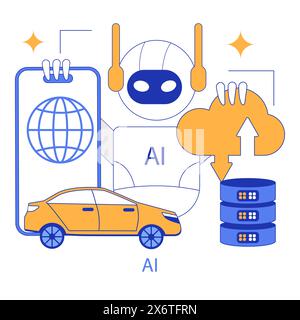 Autonomous Car concept. The integration of AI and robotics in ...