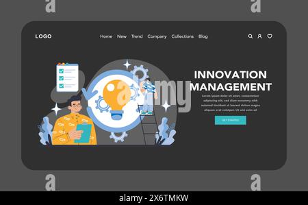 Innovation Management night or dark mode web or landing page ...