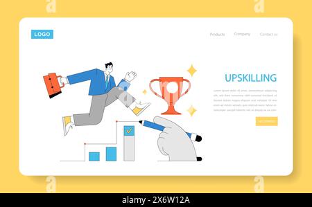 Upskilling concept. Professional leap through targeted skill ...