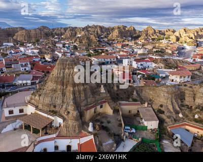 cave houses in the town of Purullena, Guadix region, Granada Geopark ...
