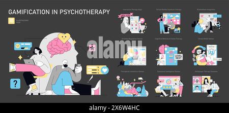 Gamification in Psychotherapy set. Interactive digital solutions for ...