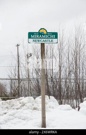 Welcome to Newcastle side of Miramichi sign in New Brunswick, Canada ...