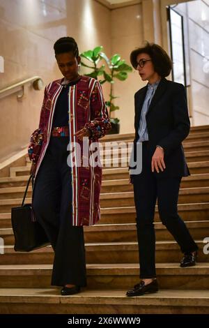 Minister for Youth and the Arts of Rwanda, Sandrine Umutoni looks on ...