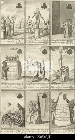 Nine cards with cartoons on Roman Infallibility, 1724, The Roman ...