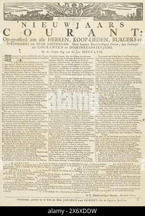 New Year's print of the Amsterdam newspaper killers for the year 1808 ...